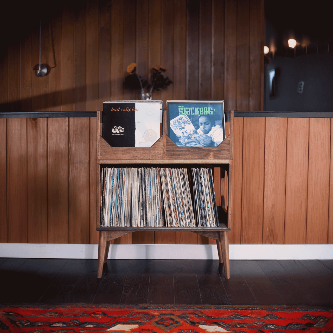 Deluxe Vinyl Record Storage Cabinet – Solid Wood LP Record Storage ...