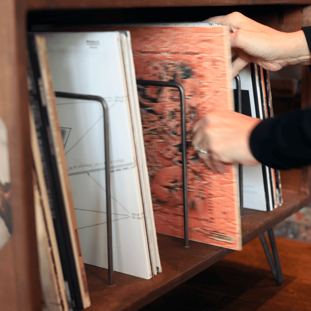 Deluxe Vinyl Record Storage Cabinet – Solid Wood LP Record Storage ...