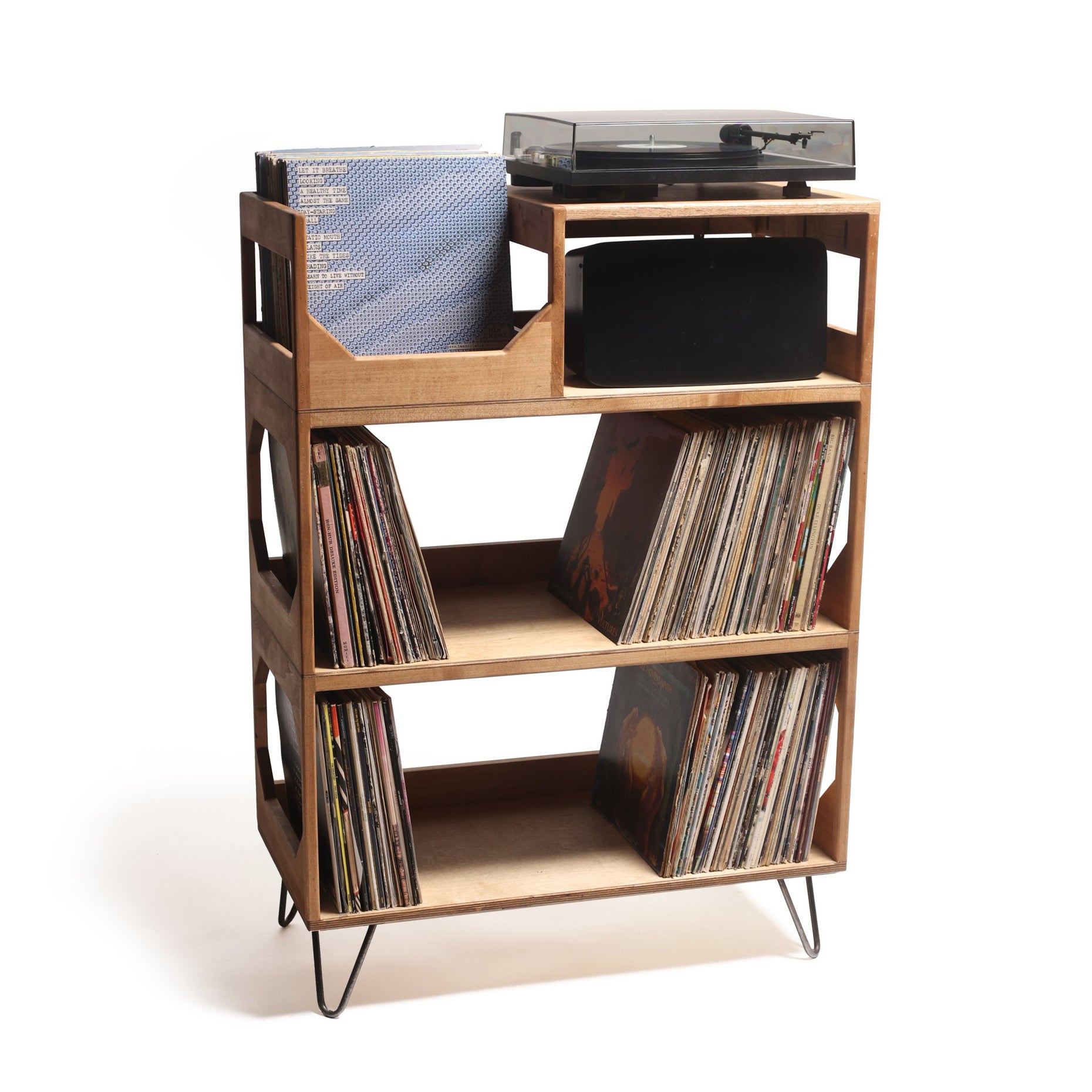 Buy Hamilton Turntable Station – Solid Wood Vinyl Storage – WickerWoodWorks