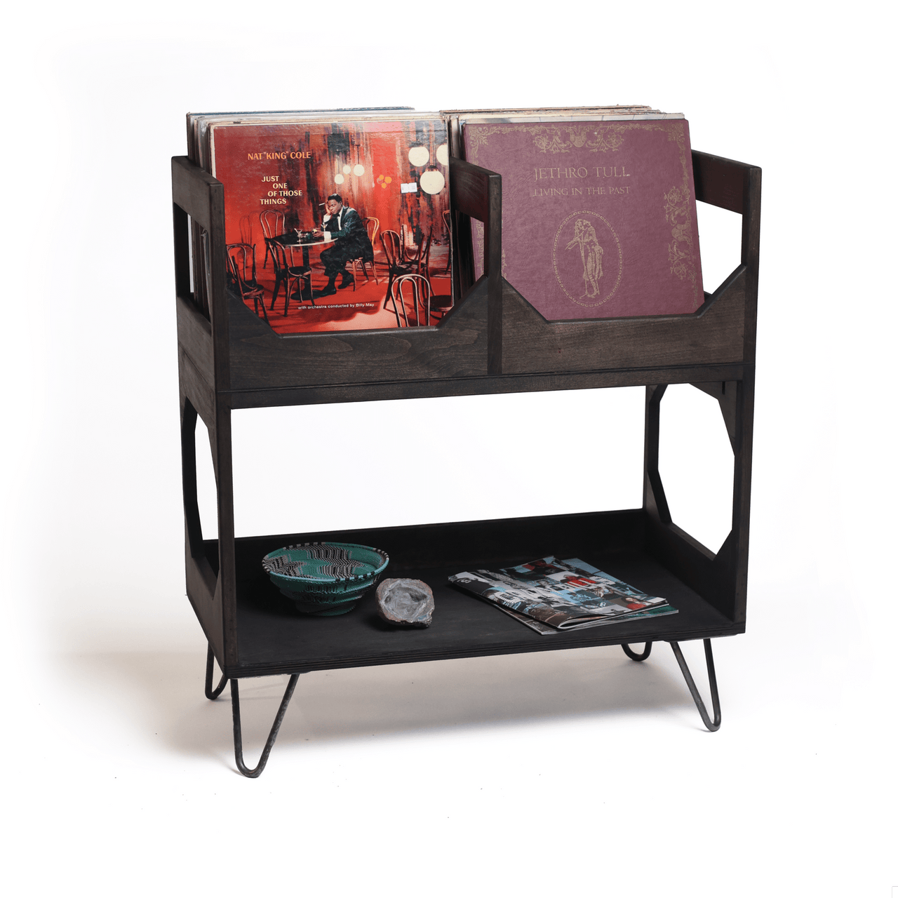 The Deluxe Vinyl Record Storage Cabinet – Premium Solid Wood Flip-Bin ...