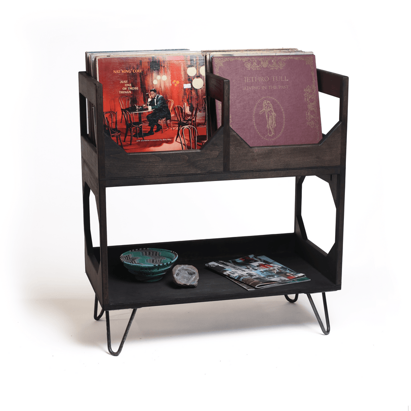 The Deluxe Vinyl Record Storage Cabinet – Premium Solid Wood Flip-Bin ...