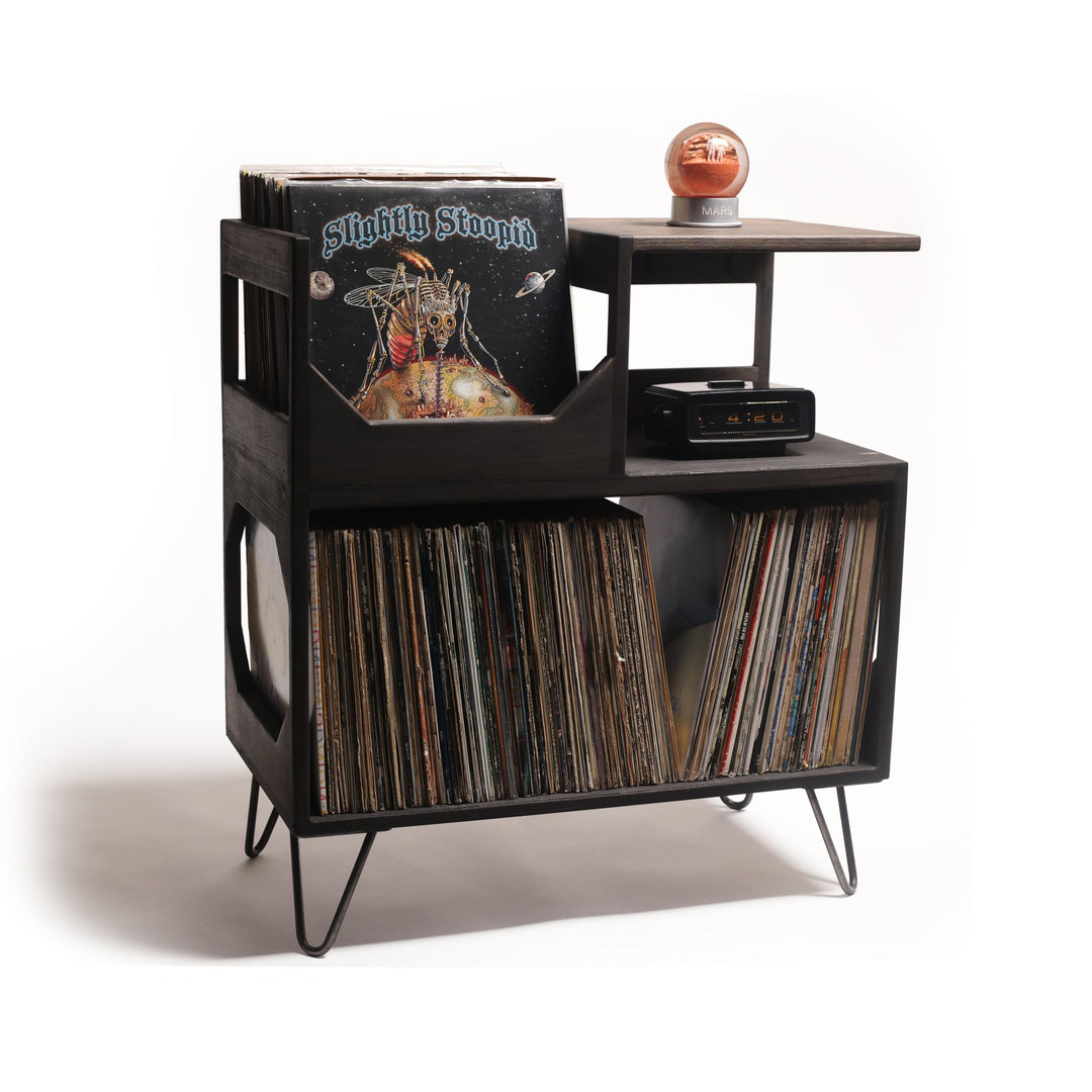 The Vinyl Storage End Table – WickerWoodWorks